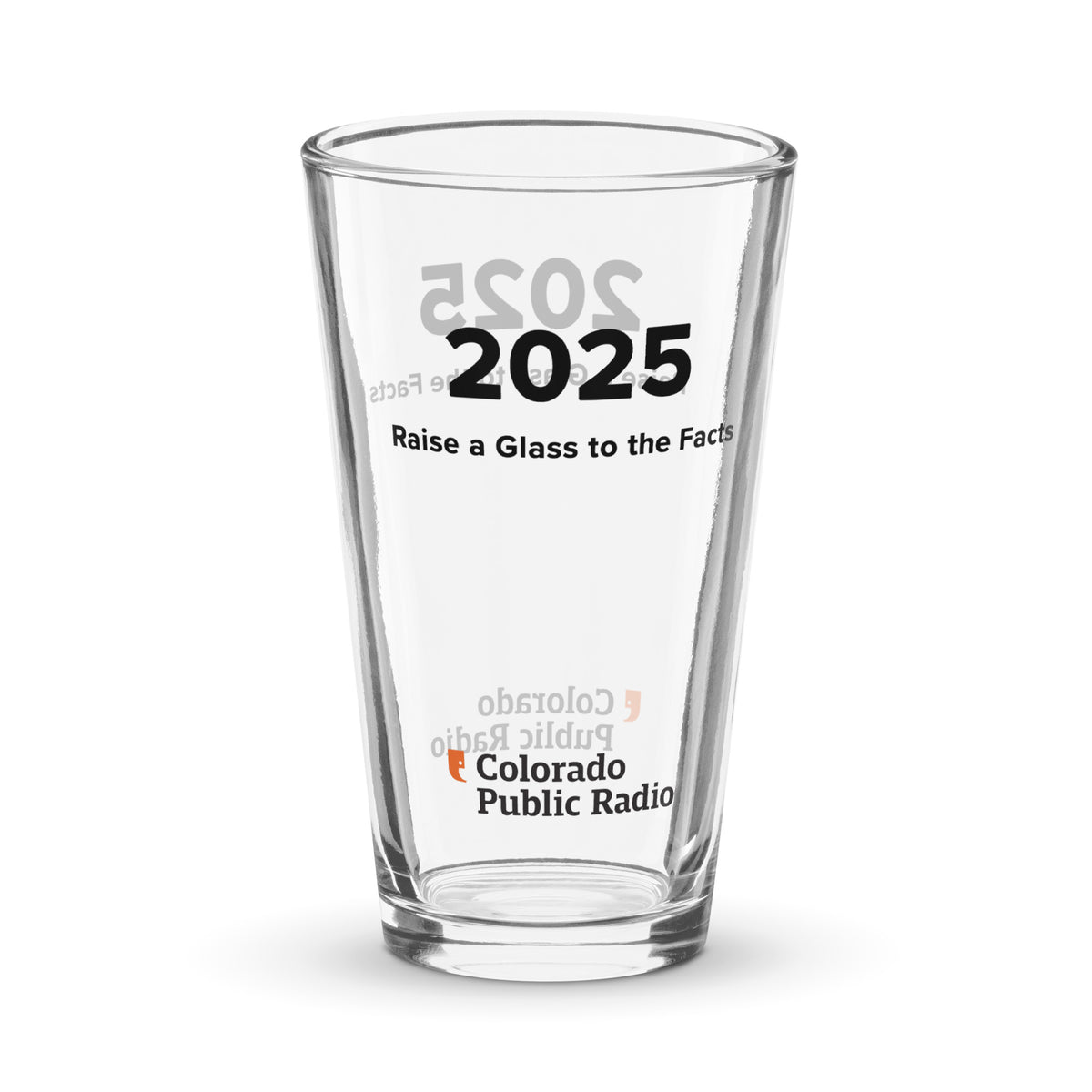 CPR 2025 Facts pint glass – Colorado Public Radio Shop